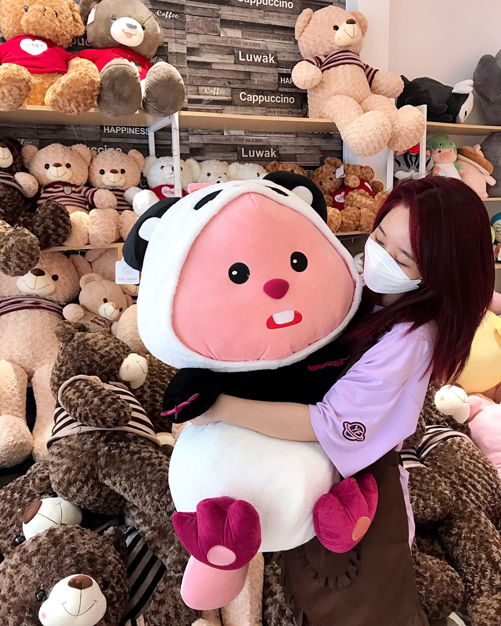 Gối ôm Gấu Bông Hải Ly Loopy Cosplay gấu dâu Lotso, hải ly Ong cao cấp ...