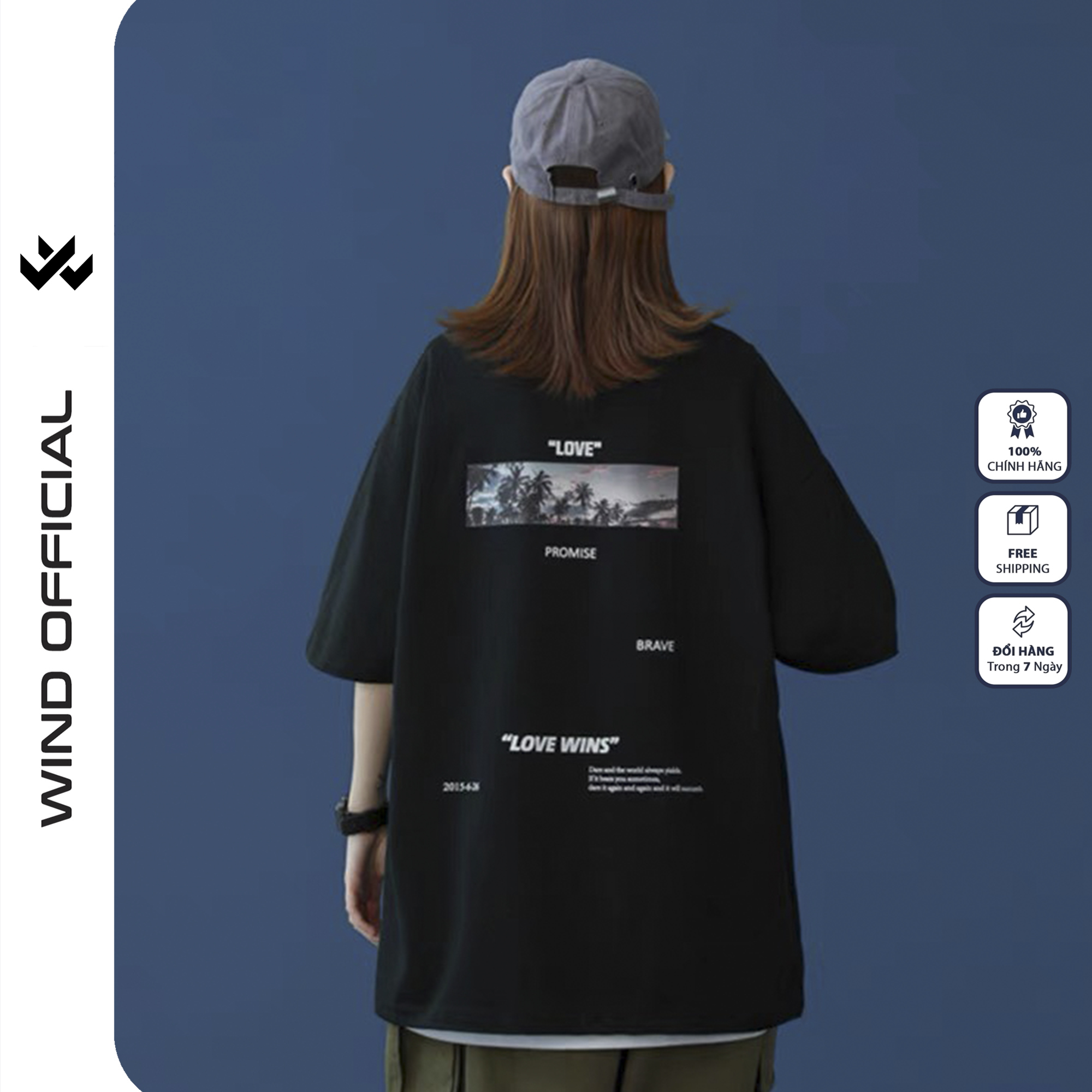 Áo thun tay lỡ WIND unisex form rộng PROMISE 65% cotton thời trang nam ...