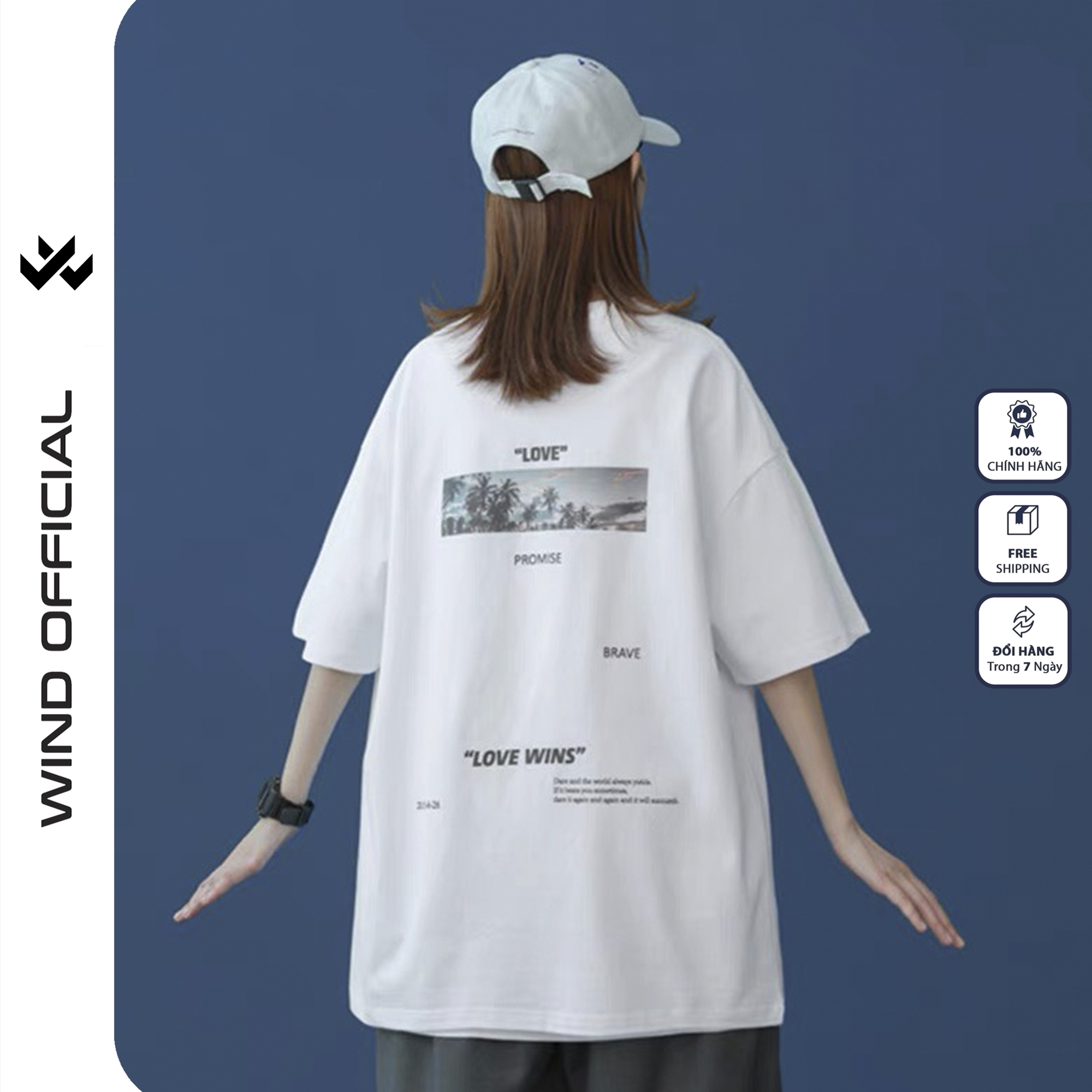 Áo thun tay lỡ WIND unisex form rộng PROMISE 65% cotton thời trang nam ...