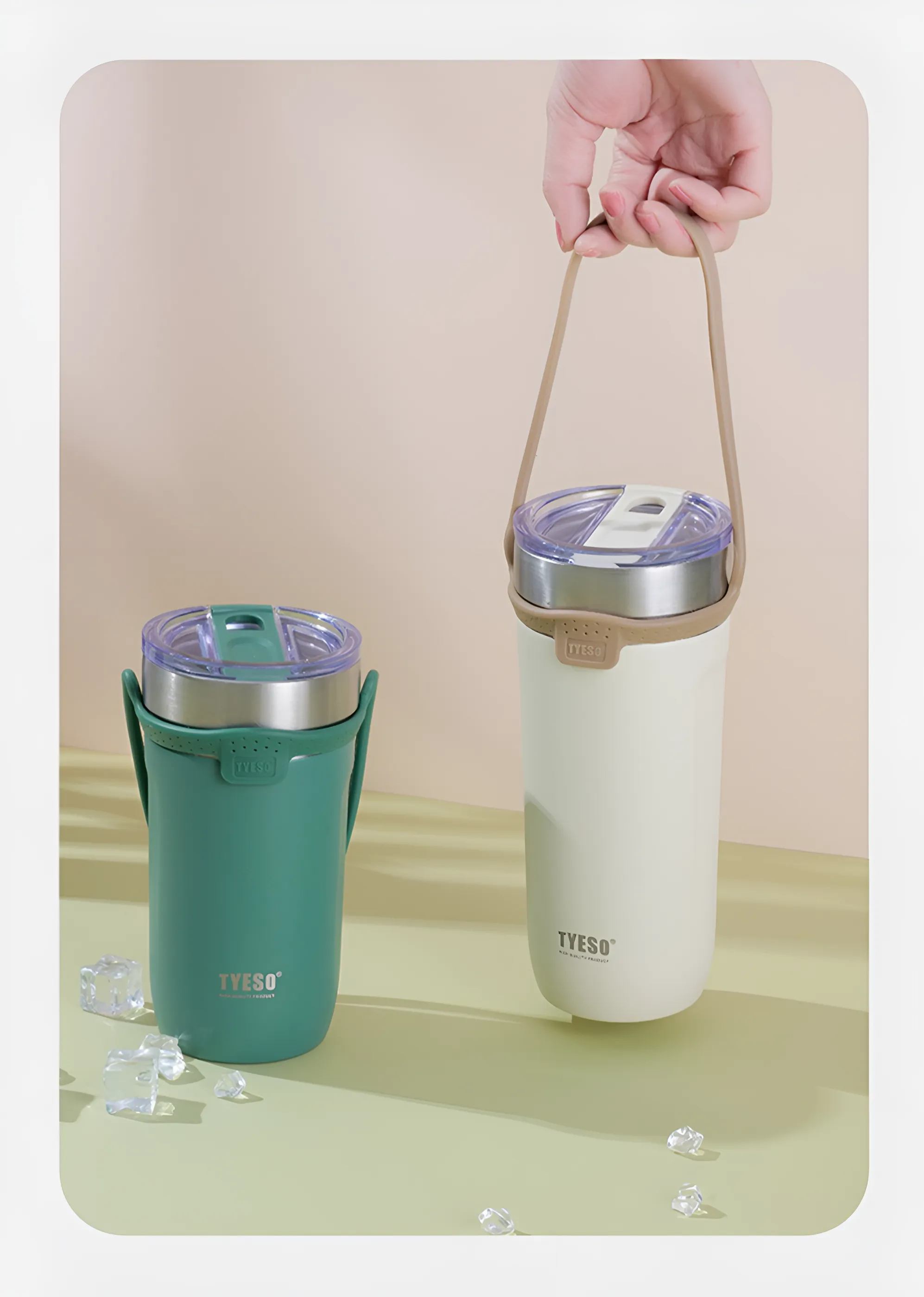 Ly giữ nhiệt cao cấp Tyeso Tumbler Fan House dung tích 550ml & 710ml, chất liệu inox 304, khắc ...