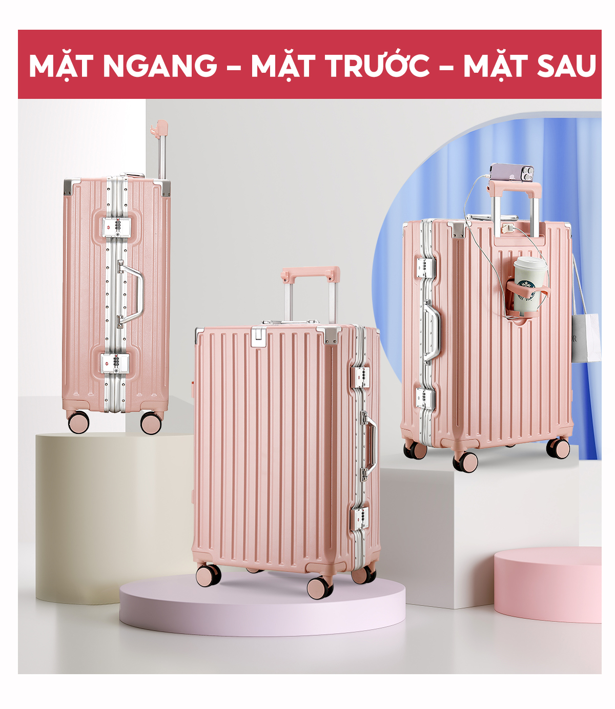 [🔥BEST SELLER] Vali Khung Nhôm B Bamozo 9066 Size 20/24/28 Cao Cấp Bảo ...