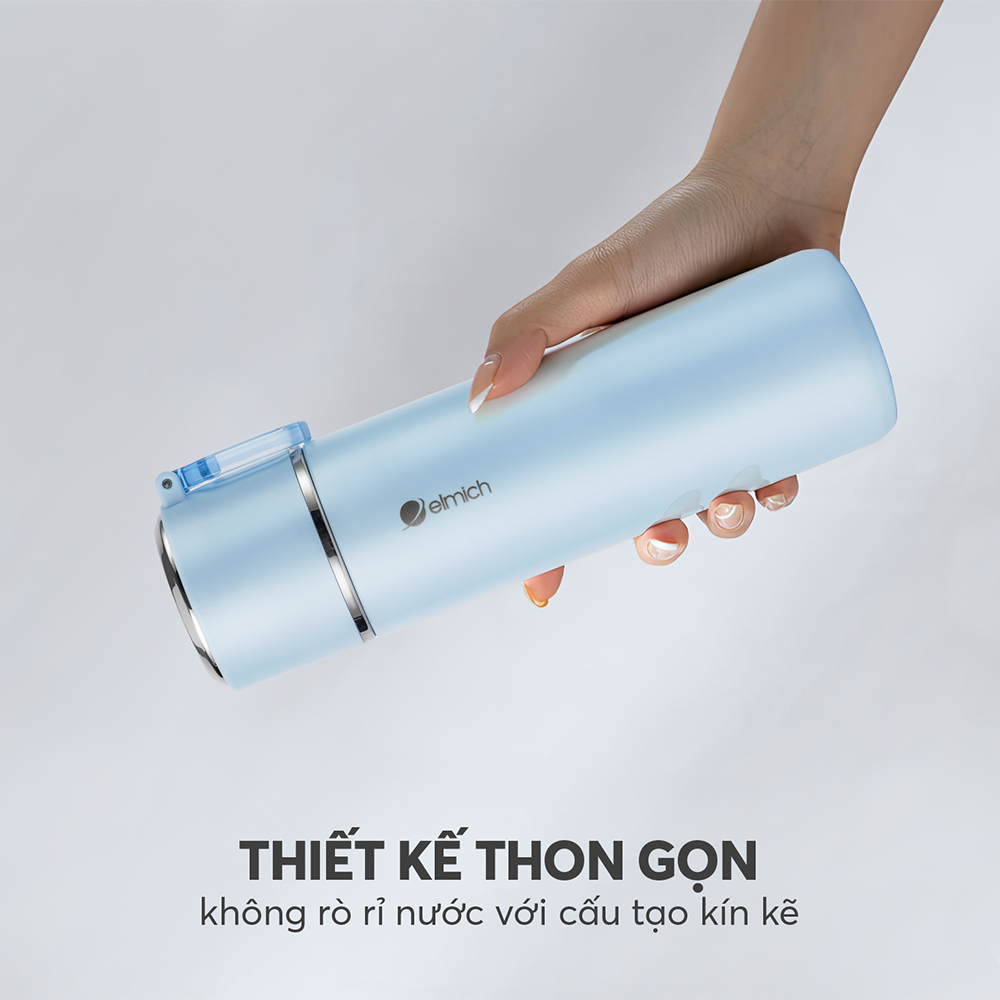 Bình giữ nhiệt inox 316 Elmich EL8315 480ml, Hàng chính hãng, nắp dùng làm cốc, có lưới lọc ...