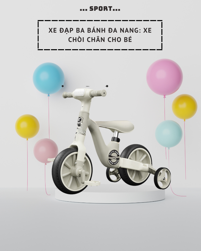 Xe đạp 3 bánh cho bé - Xe chòi chân 3 bánh thăng bằng 3in1 | Shopee ...