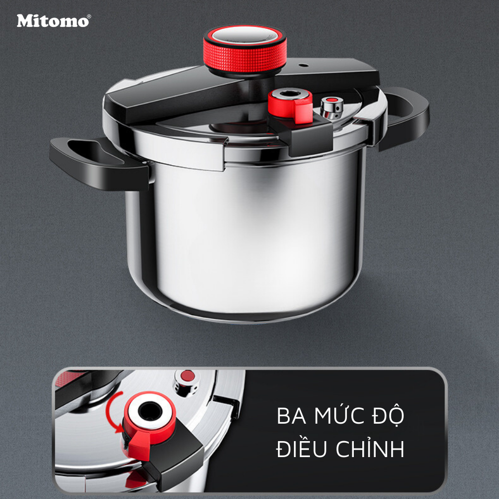Nồi áp suất inox đáy từ cao cấp Mitomo 304AEU, nấu trên mọi loại bếp - Hàng chính hãng bảo hành ...