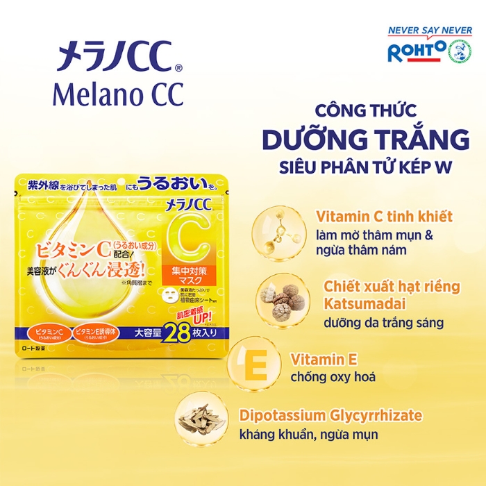 [DATE 10/2025] Mặt nạ dưỡng sáng cấp ẩm cho da Melano CC Whitening Mask ...