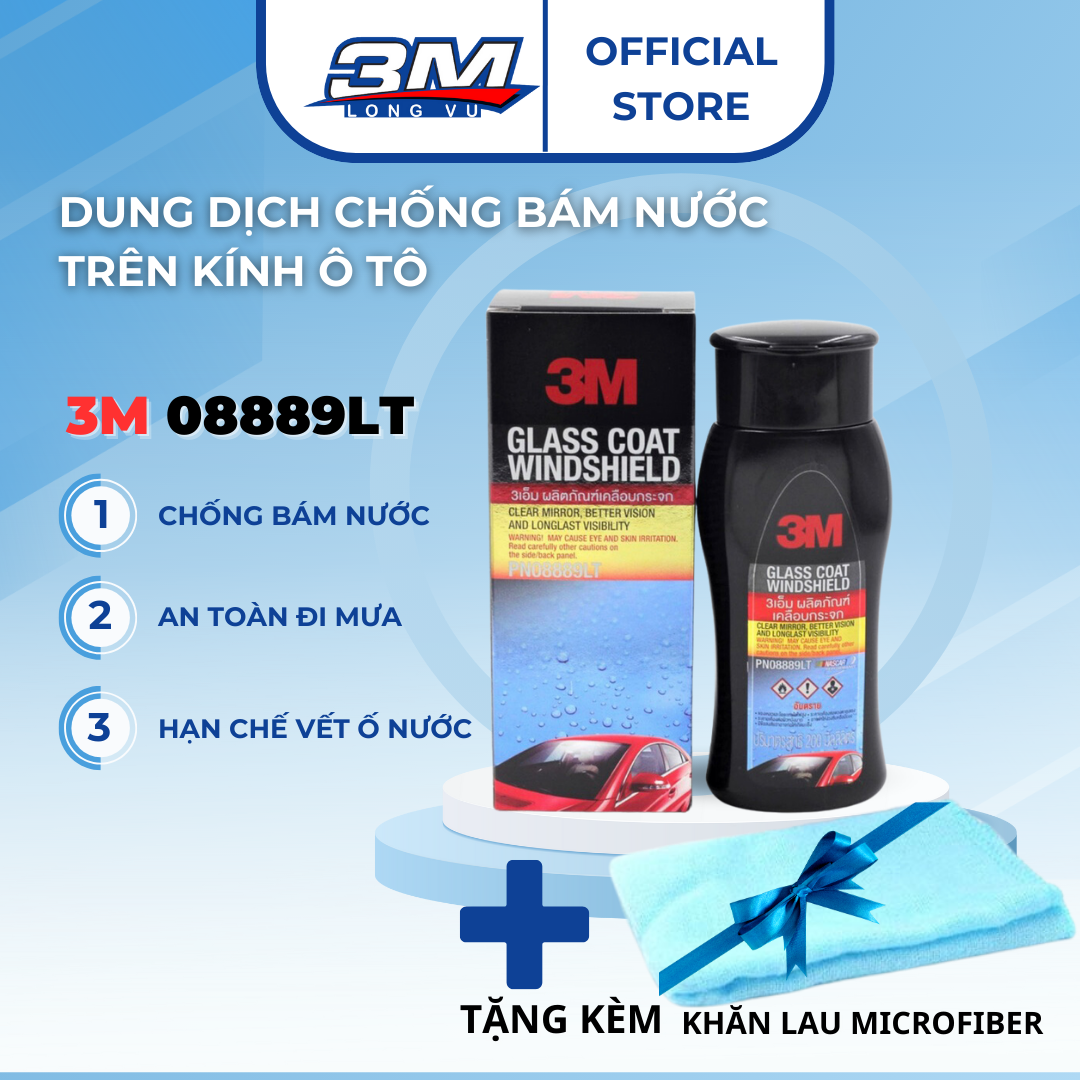 Chai chống bám nước trên kính xe 3M Glass Coat Windshield 08889 LT ...