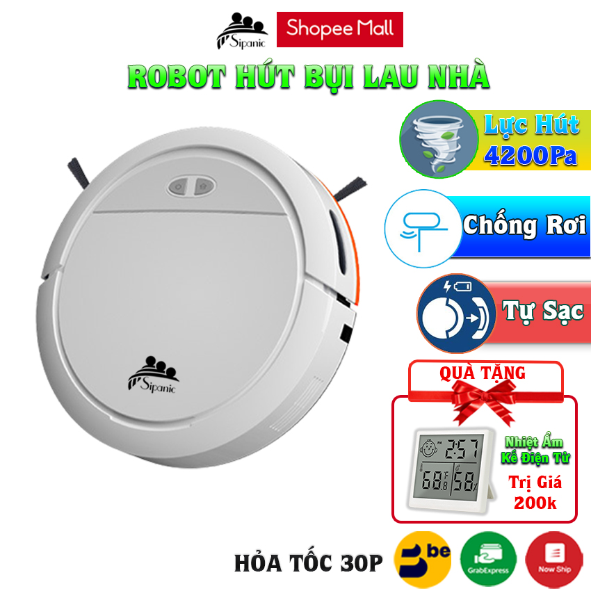 Robot hut bụi lau nhà SIPANIC SPB16 điều khiển qua app, cảm biến thông ...