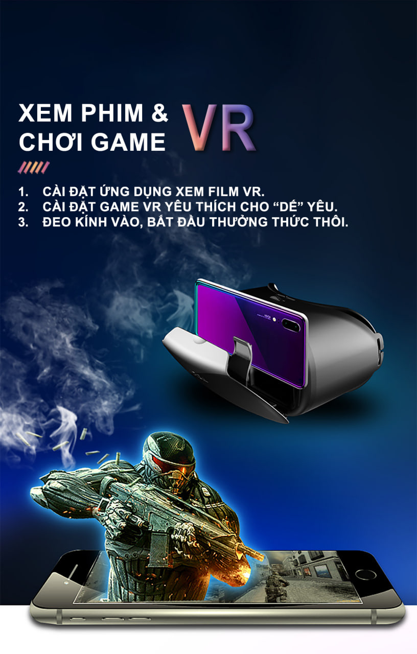 Kính Thực Tế Ảo, VRG PRO X7, Chuyên Xem Film 3D, VR, Chơi Game VR ...