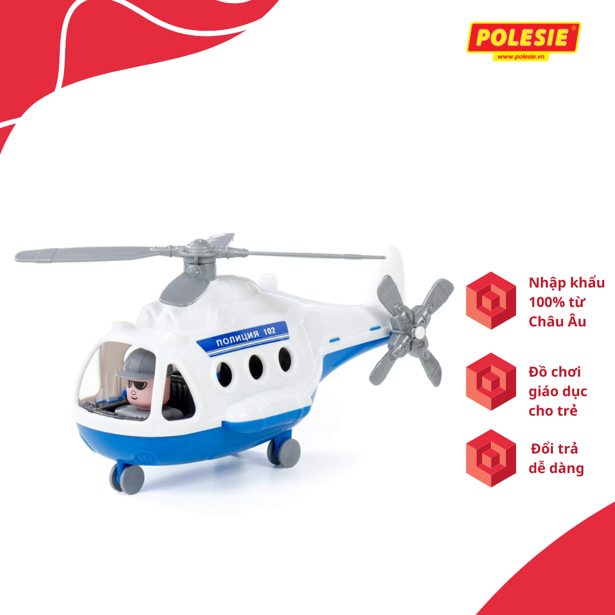Máy Bay Đồ Chơi Trực Thăng Police Alpha Polesie 68675 Kích Thích Phát ...