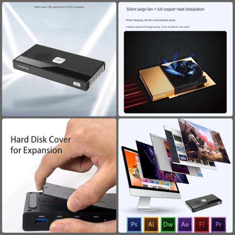 Máy Tính Siêu Nhỏ Ultra Mini M6 - Intel thế hệ 12 Alder Lake N100 - Hỗ ...