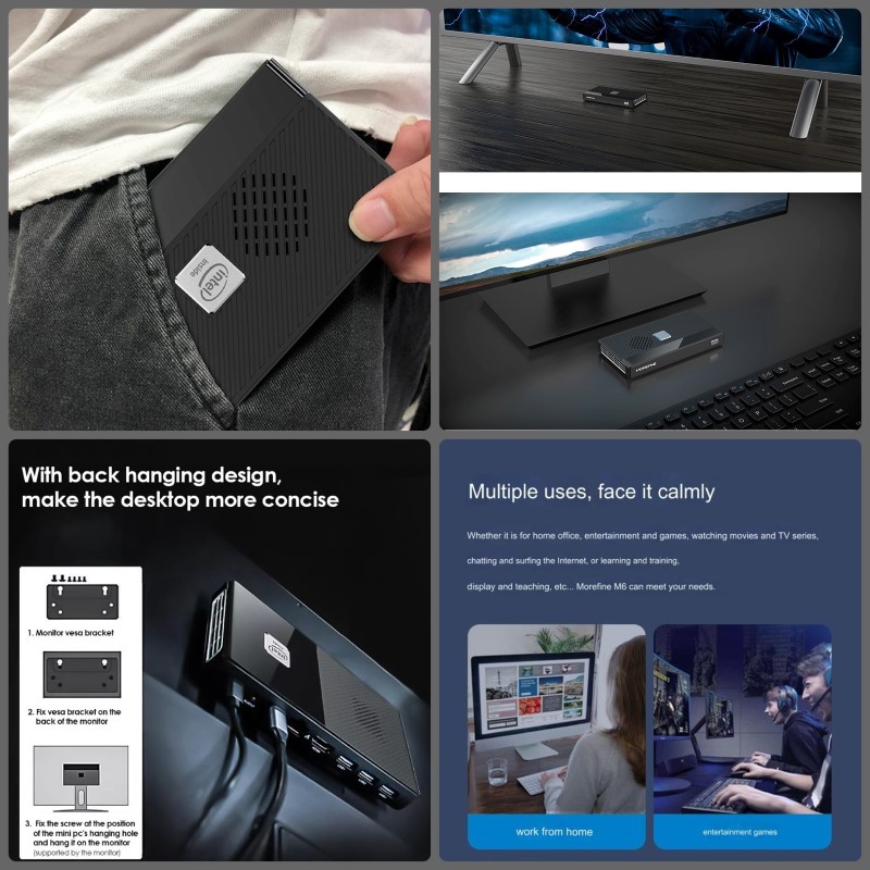 Máy Tính Siêu Nhỏ Ultra Mini M6 - Intel thế hệ 12 Alder Lake N100 - Hỗ ...