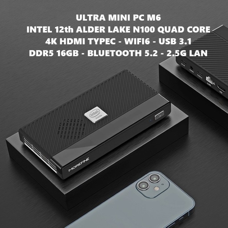 Máy Tính Siêu Nhỏ Ultra Mini M6 - Intel thế hệ 12 Alder Lake N100 - Hỗ ...