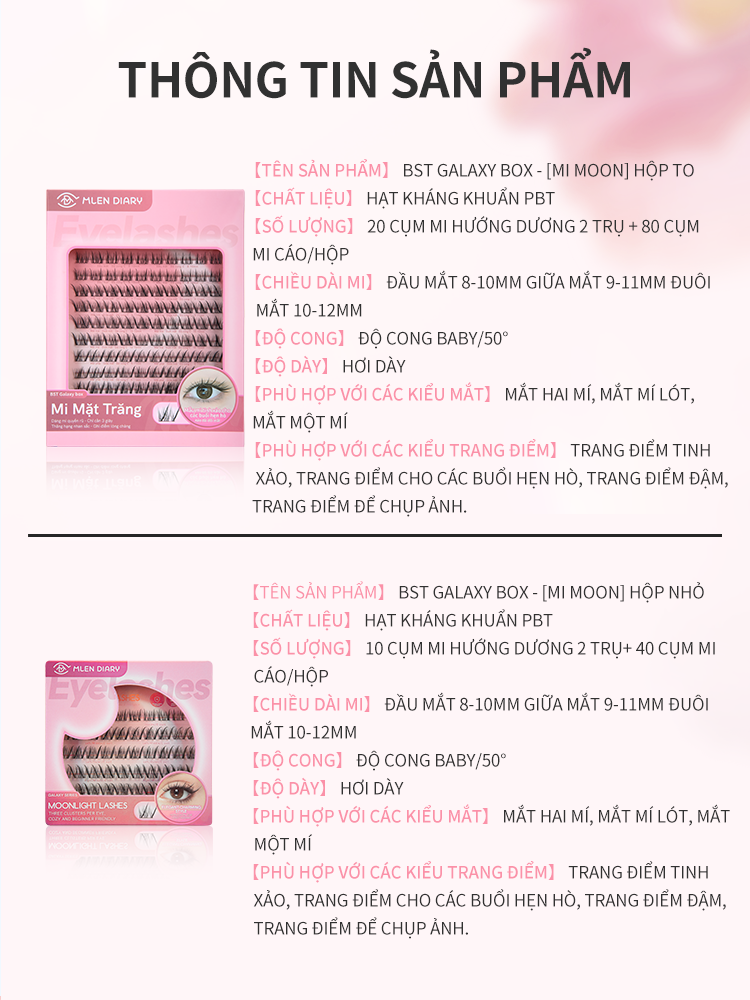 BST GALAXY BOX MLEN DIARY CHÍNH HÃNG-TỔNG HỢP SUN,MOON,STAR Mi Cụm Mềm ...