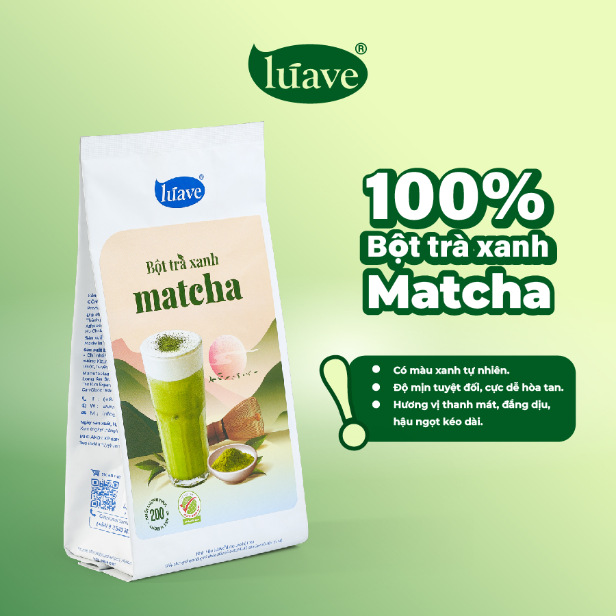 Bột Matcha Lúave 200G - Matcha Uji Nhật Bản, Đậm Vị Umami, Thơm Dịu ...