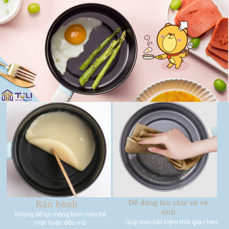 Nồi lẩu điện mini đa năng 3L Bear DRG-E30N2 (kèm khay hấp) -1000W- Lớp ...