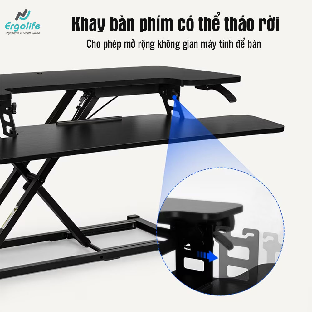 Bàn nâng hạ ERGOLIFE M7M - khung kim loại, mặt bàn MFC, bảo hành 3 năm ...