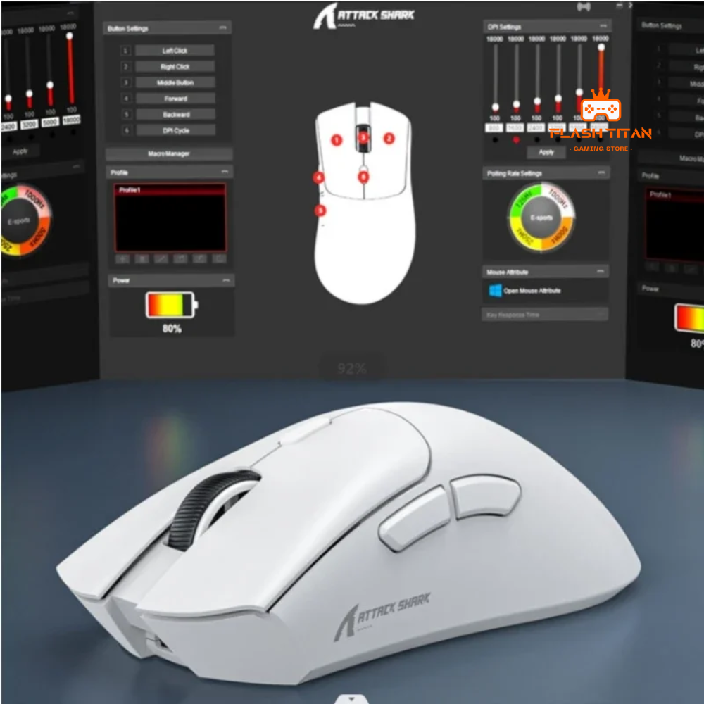 Chuột Gaming Không Dây Attack Shark R1 - Chip PAW3311 Mạnh Mẽ - 3 Chế Độ Kết Nối Tiện Lợi ...