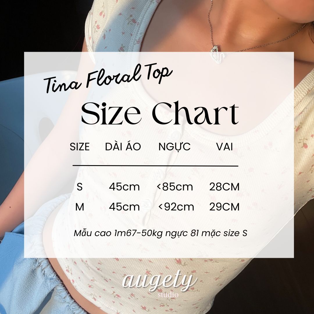 Áo thun croptop Hoa Nhí tay ngắn dáng ôm cài nút Augety Studio, TINA ...