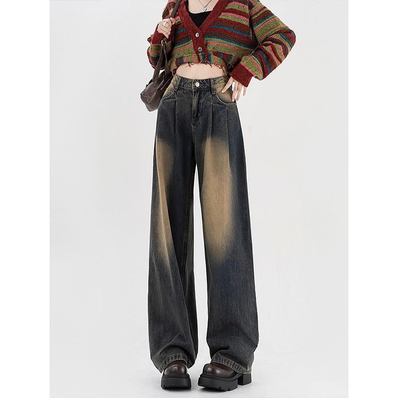 Quần Jean Loang Màu Ống Rộng Dáng Suông Nữ Unisex WASH MIAA, Quần Bò ...