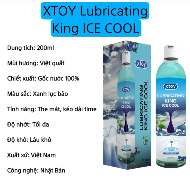 Gel bôi trơn XTOY King ICE COOL hương việt quất 200ml gốc nước tăng ...