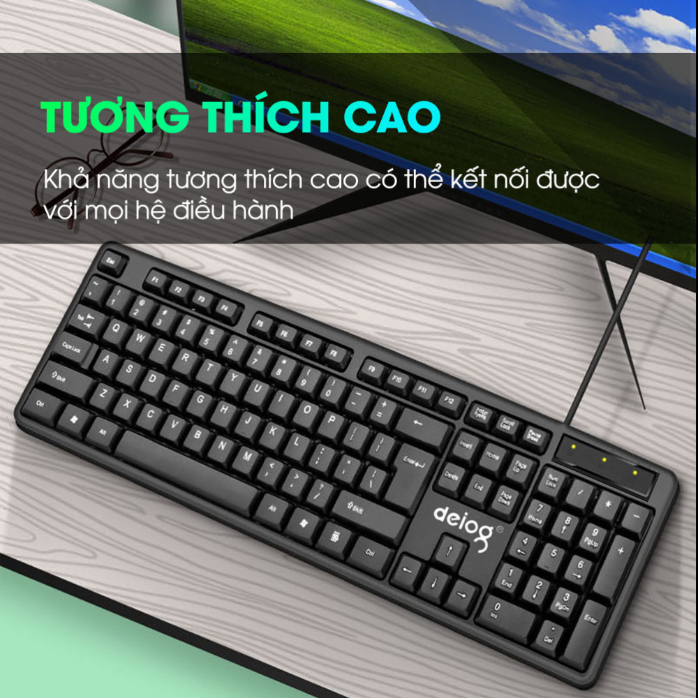 Bàn phím có dây giả cơ gaming Deiog DY801D nhiều chế độ đèn led kết nối ...
