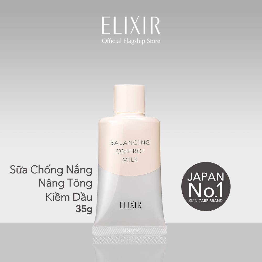 Sữa chống nắng dưỡng da nâng tông kiềm dầu Elixir Reflet Balancing Oshiroi Milk C 35g | Shopee ...