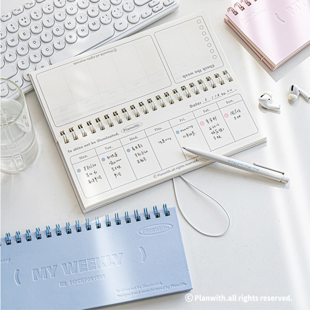 Sổ Lò Xo Weekly Planner Planwith Bìa Màu Pastel Layout Khoa Học Tiện ...