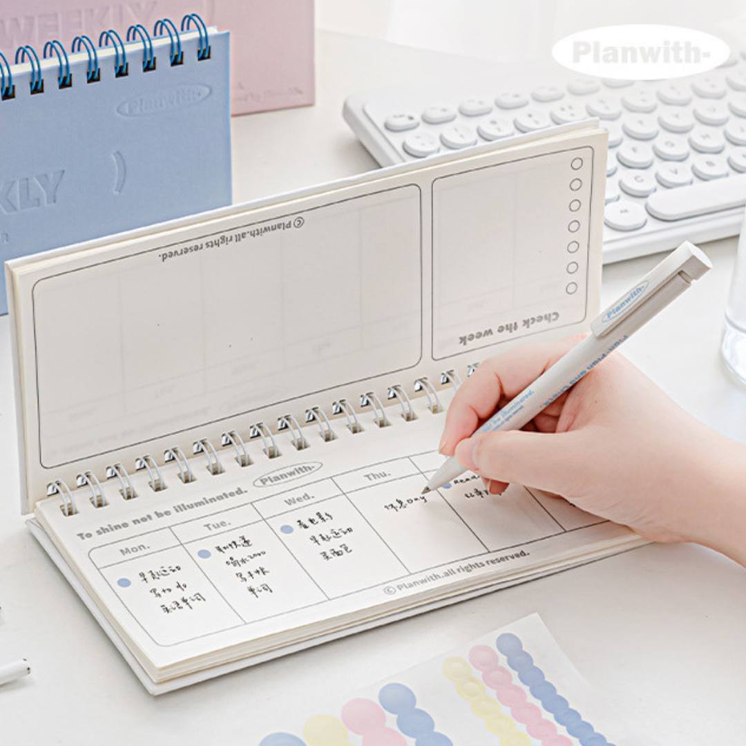Sổ Lò Xo Weekly Planner Planwith Bìa Màu Pastel Layout Khoa Học Tiện ...