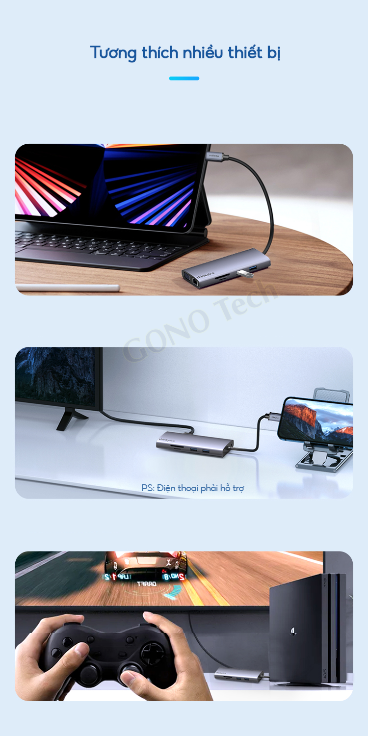 Hub Type C Lenovo Thinkplus | Chuyển USB-C to HDMI 4K PD 100W RJ45 SD ...