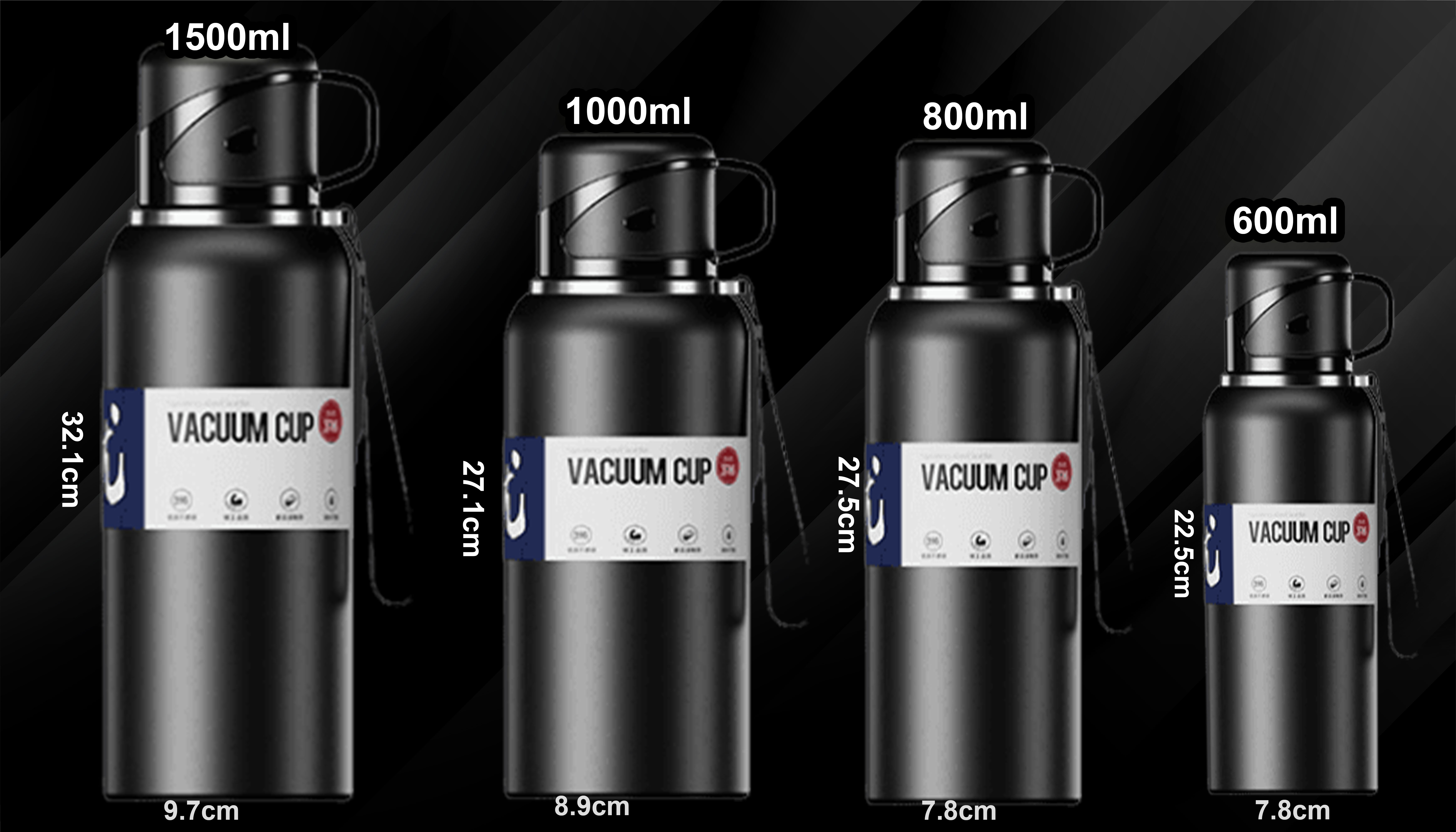 Bình giữ nhiệt inox 316 TAMIDI, bình giữ nhiệt 600ml-1500ml nắp làm cốc, tích hợp lưới lọc trà ...