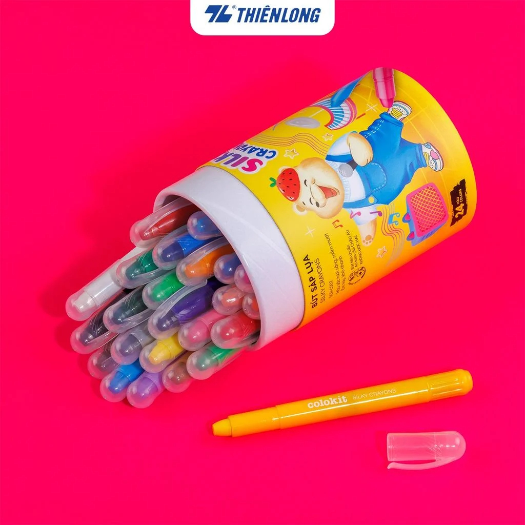 Bút sáp lụa vặn - Silky Crayons Thiên Long Colokit - Mềm khô nhanh ...