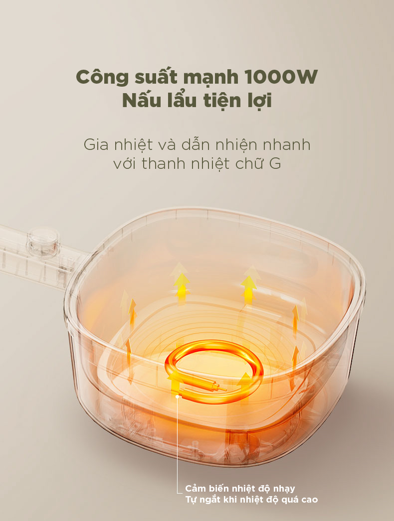 Nồi điện đa năng 3L (Kèm Lồng Hấp) Bear DRG-E30N2, 3L, 1000W, 2 mức ...