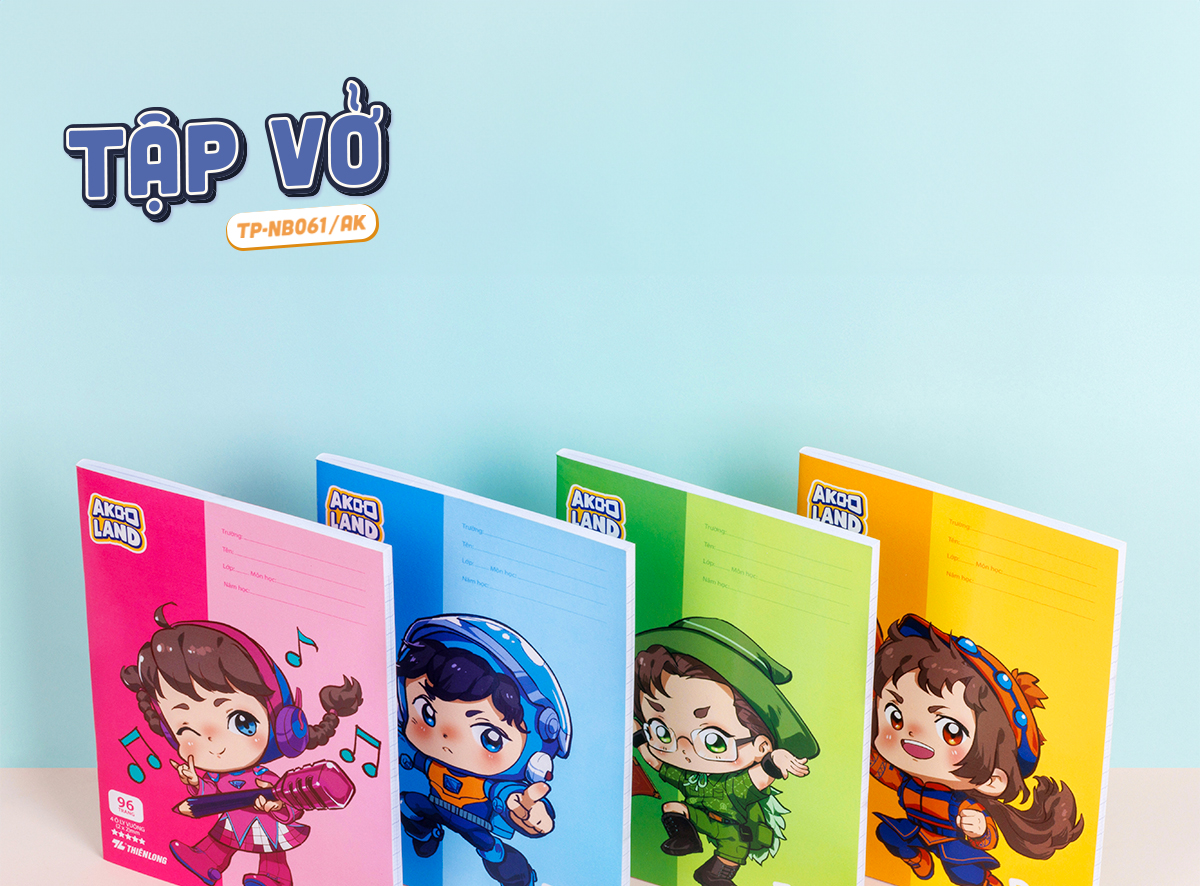COMBO Tập học sinh 96 trang 4 ô ly vuông 2mm 100gsm Thiên Long TP-NB061 ...