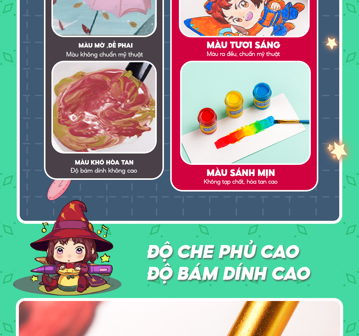 Hộp 6/12 màu nước rửa được - Washable Poster Color Thiên Long Colokit ...