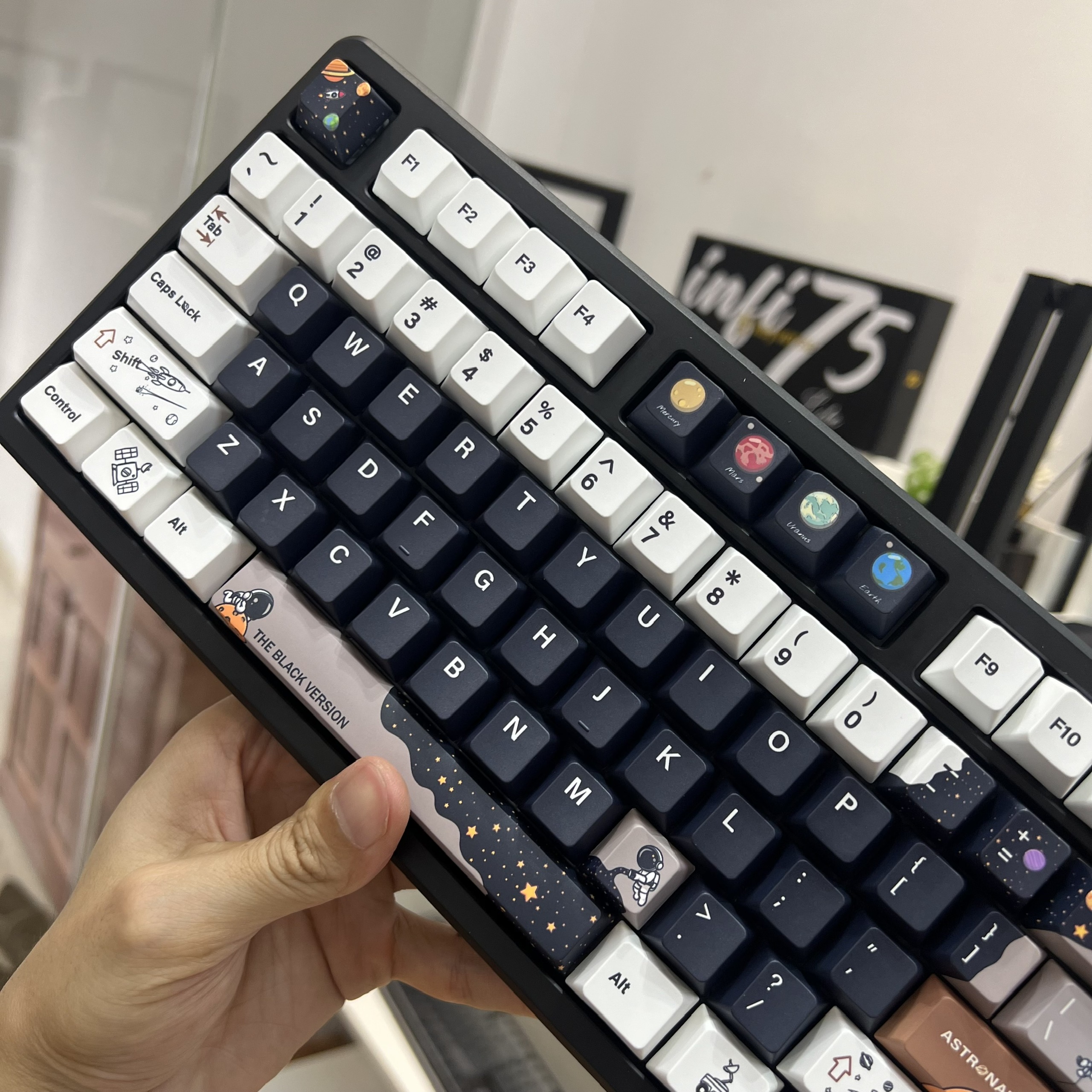 Infi75 Lite - Bàn phím cơ custom 75% núm xoay, 3 mode, RGB, khung viền ...