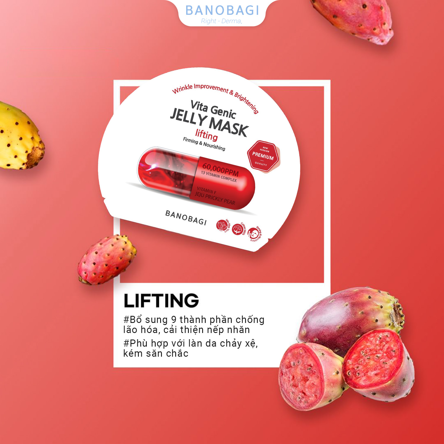 Mặt Nạ BANOBAGI PREMIUM Vita Genic Jelly Mask giúp trắng da, mờ thâm ...
