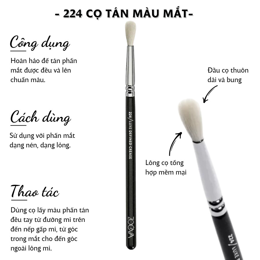 Cọ Trộn Màu Mắt Zoeva Luxe Complete 224 Luxe Defined Crease Brush ...