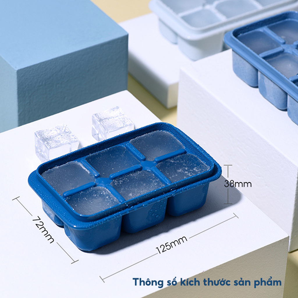 Khay Làm Đá Silicon Có Nắp Đậy Giúp Chống Mùi Tủ Lạnh, Khuôn Làm Đá ...