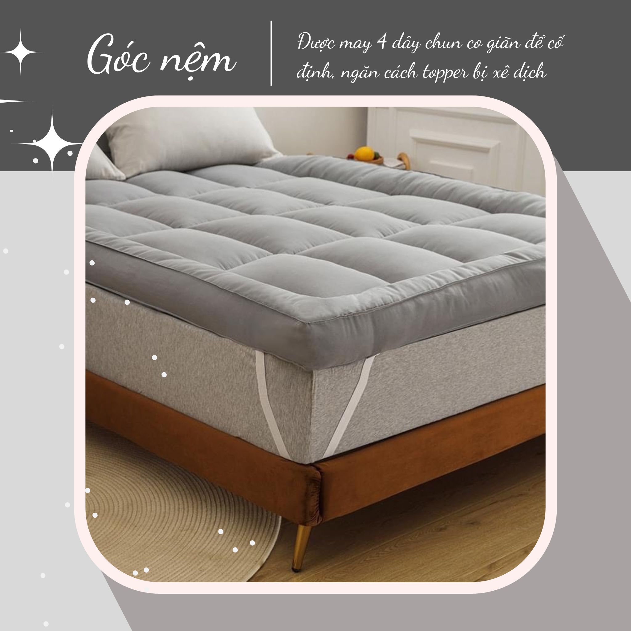 Nệm Topper Hàng Cao Cấp Dày 9cm, Tấm Đệm Trải Sàn Sợi Bông Microfen ...