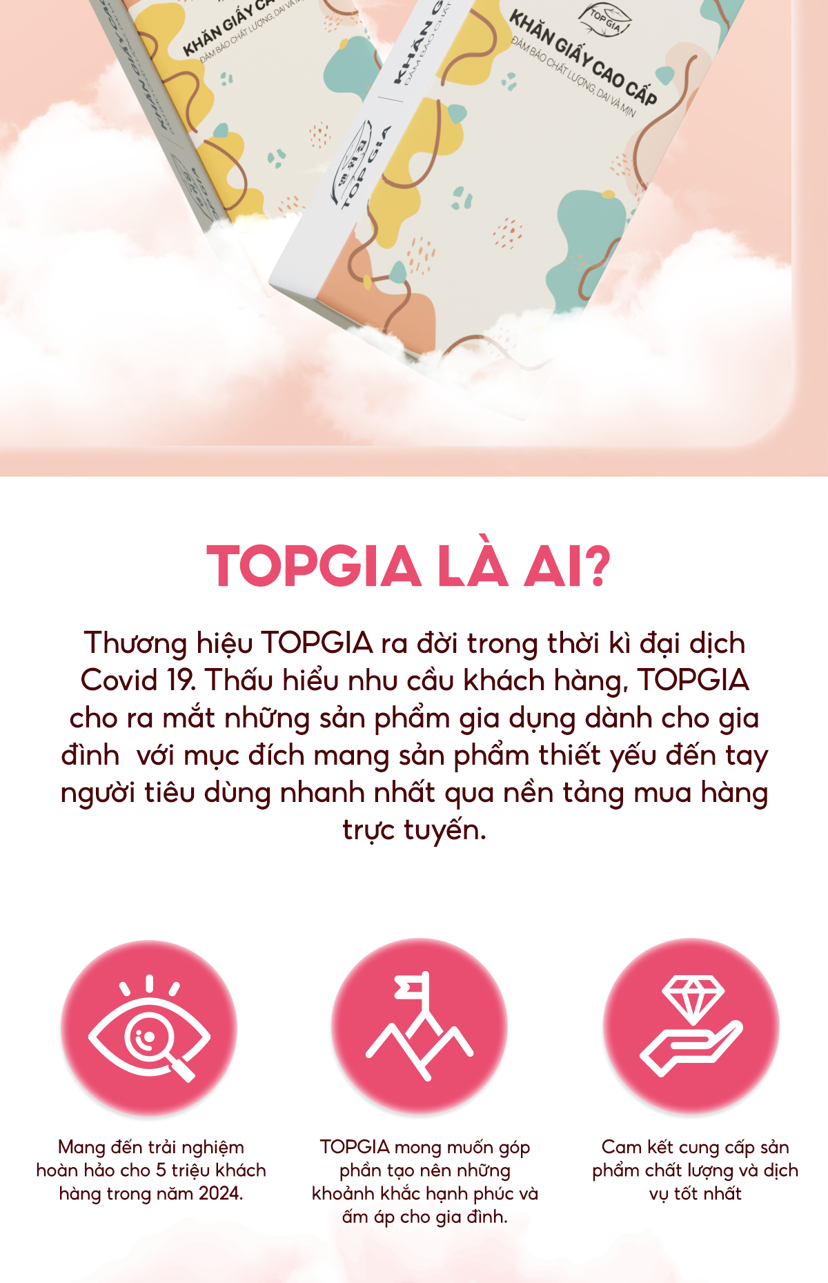 Giấy vệ sinh treo tường Top Gia thùng 6 bịch đa sắc làm từ bột gỗ nguy | 5giay