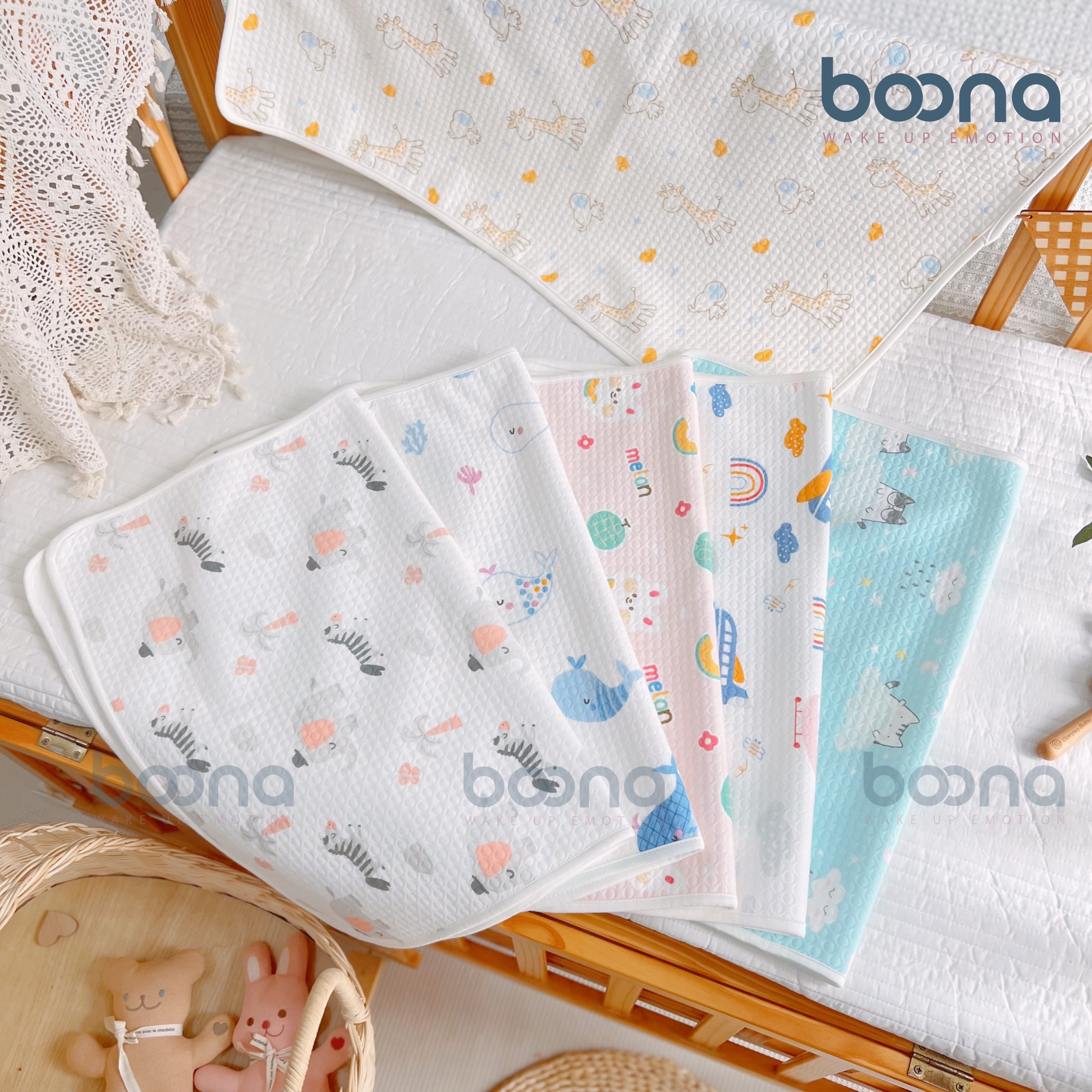 Tấm lót chống thấm cao cấp hãng Boona, MiMii - Lót thay bỉm Cotton ...