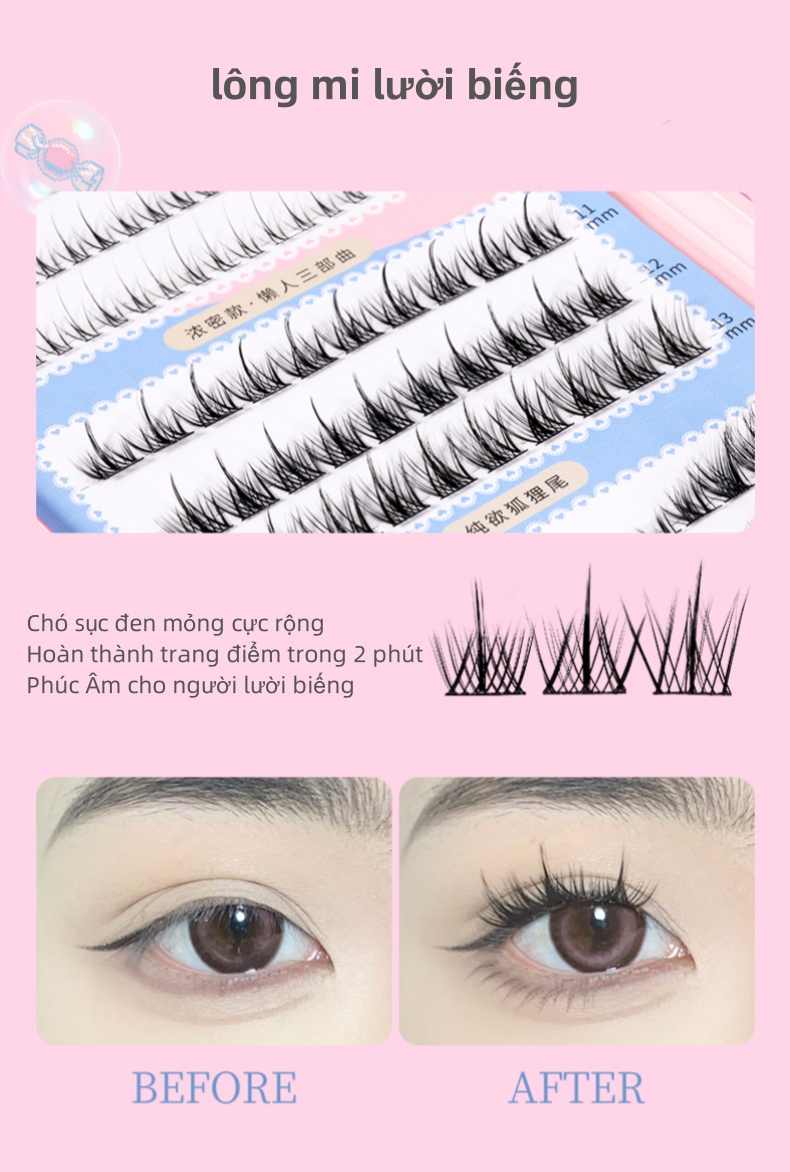 Lông mi giả tự dính MINODERM không cần keo, dễ gắn, mô phỏng tự nhiên ...