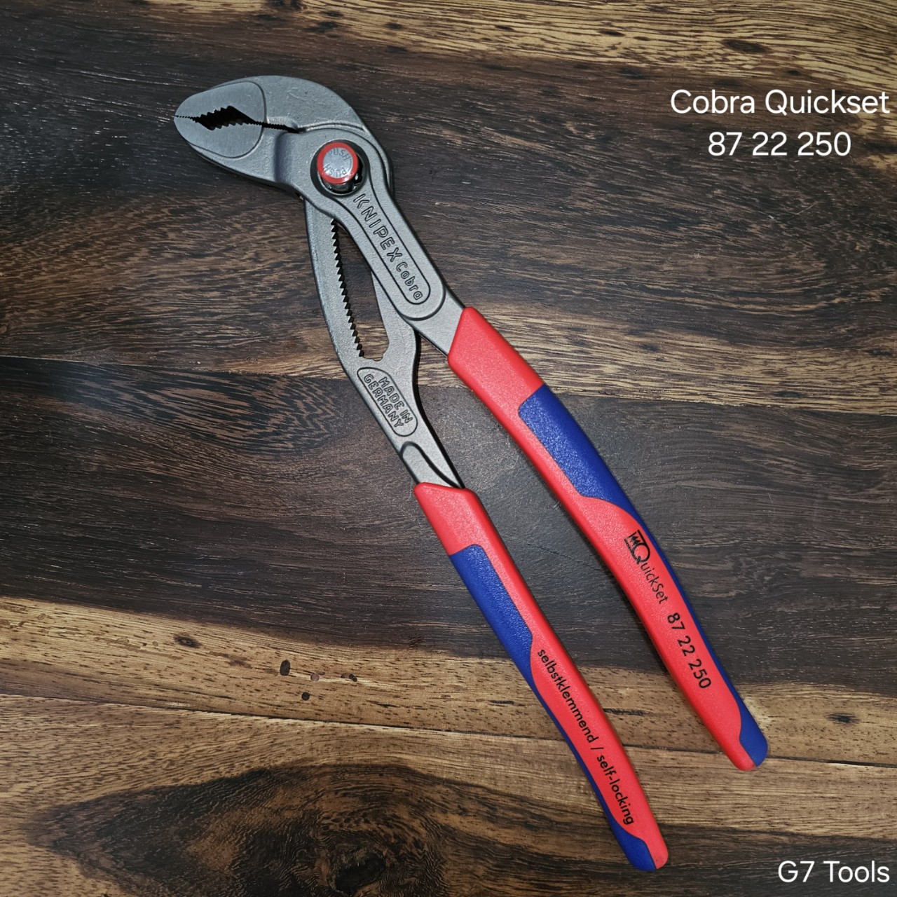 KNIPEX Cobra 87 22 250 QuickSet Kìm Nước Mỏ Quạ Thao Tác Nhanh Chiều ...