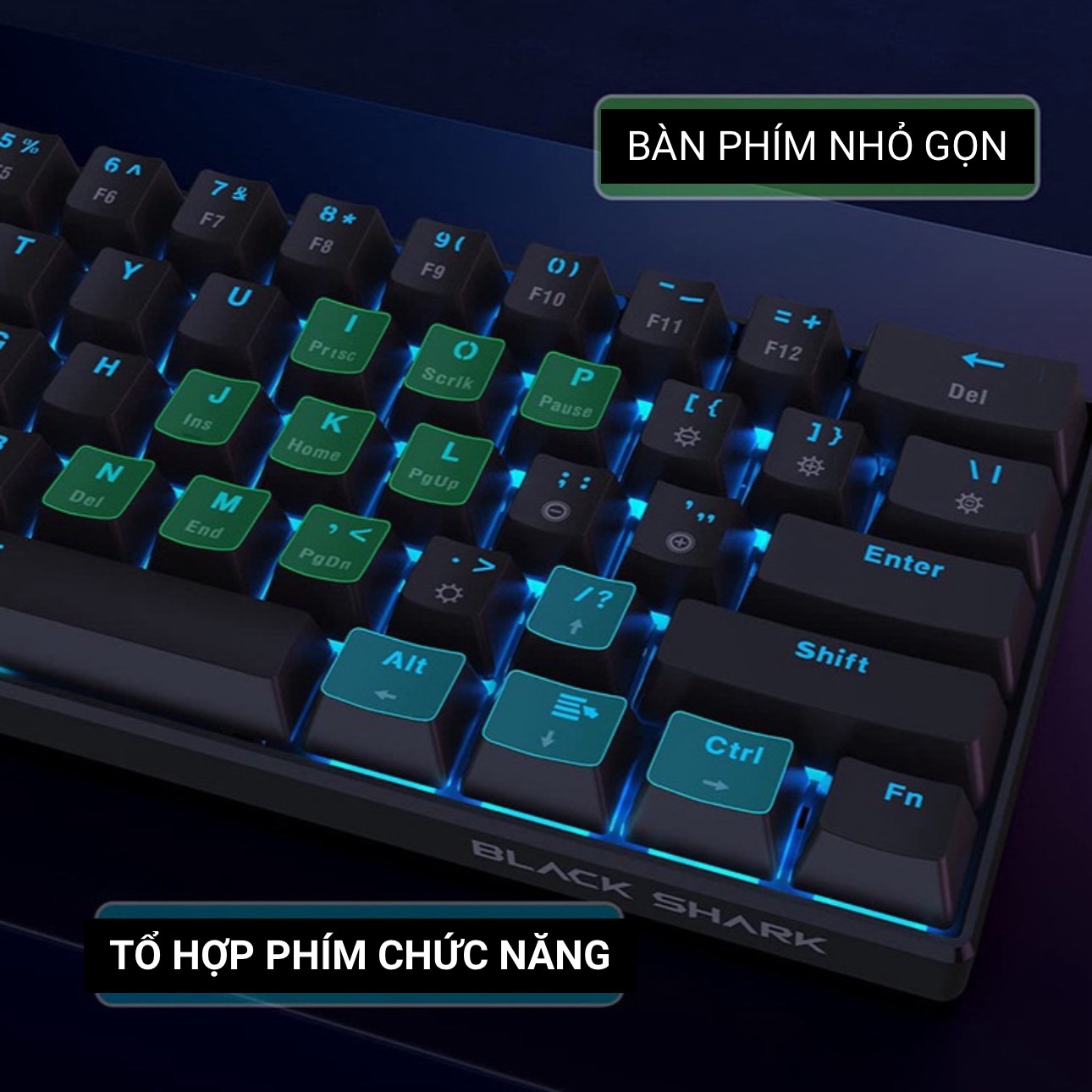 Bàn Phím Cơ Có Dây - PKSMART - BLACKS K4 - LED RGB Đổi 8 Màu, 12 Hiệu ứng - Blue Switch - Cáp ...