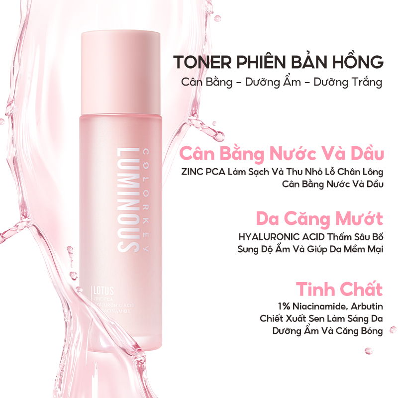 Nước Hoa Hồng COLORKEY LUMINOUS Toner Giúp Cân Bằng Nước Và Dầu, Hỗ Trợ Dưỡng Ẩm Và Làm Sáng Da ...