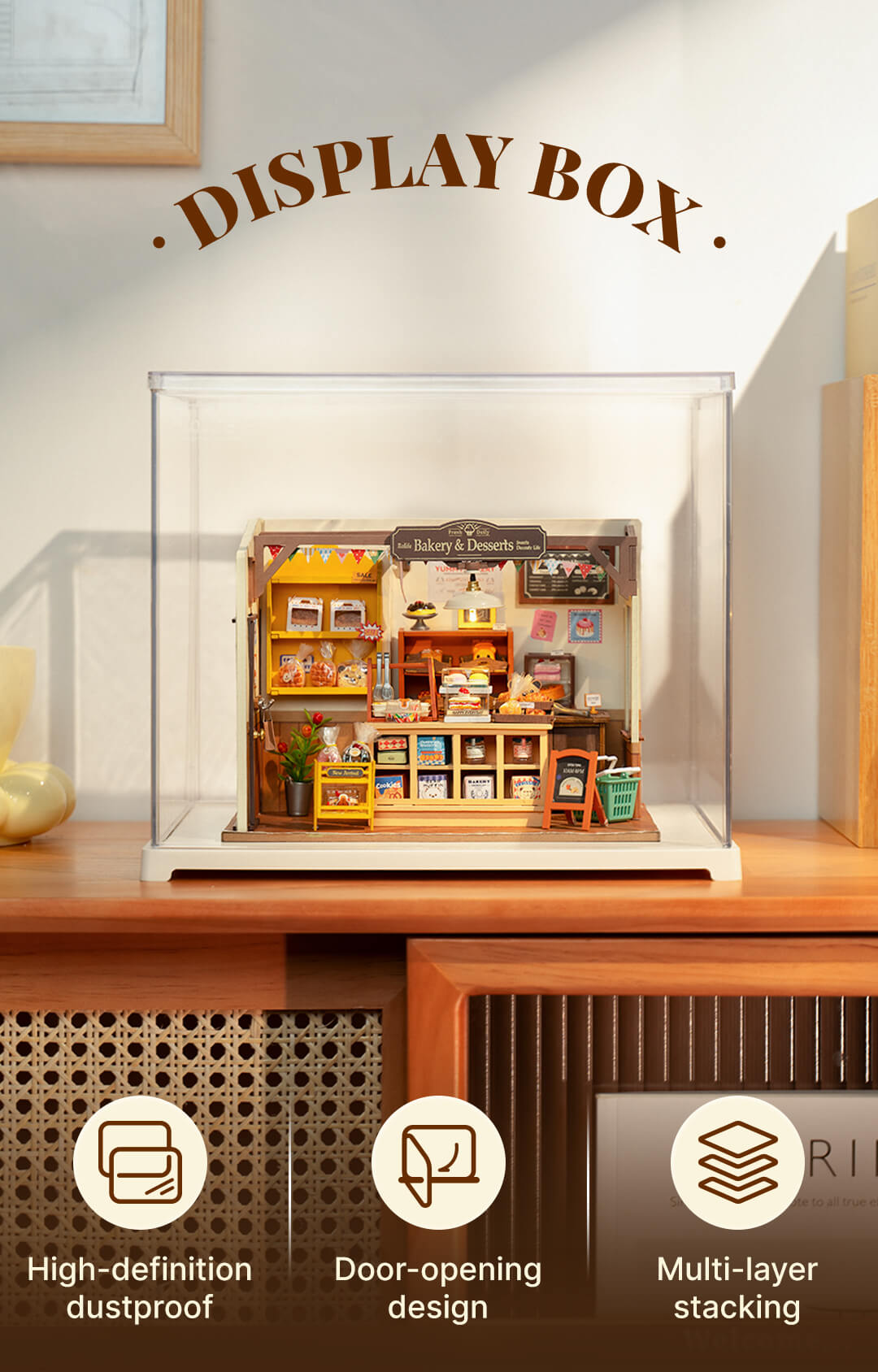 Hộp trưng bày Robotime Rolife Miniature House Display Box DF03L. Dành ...