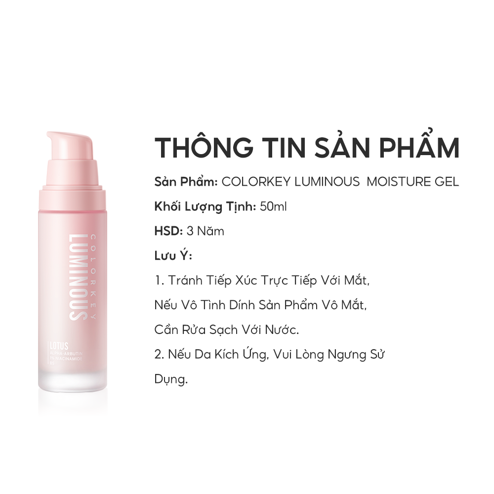 Gel Dưỡng Ẩm COLORKEY LUMINOUS Phù Hợp Da Nhạy Cảm Giúp Dưỡng Ẩm Từ Bên ...