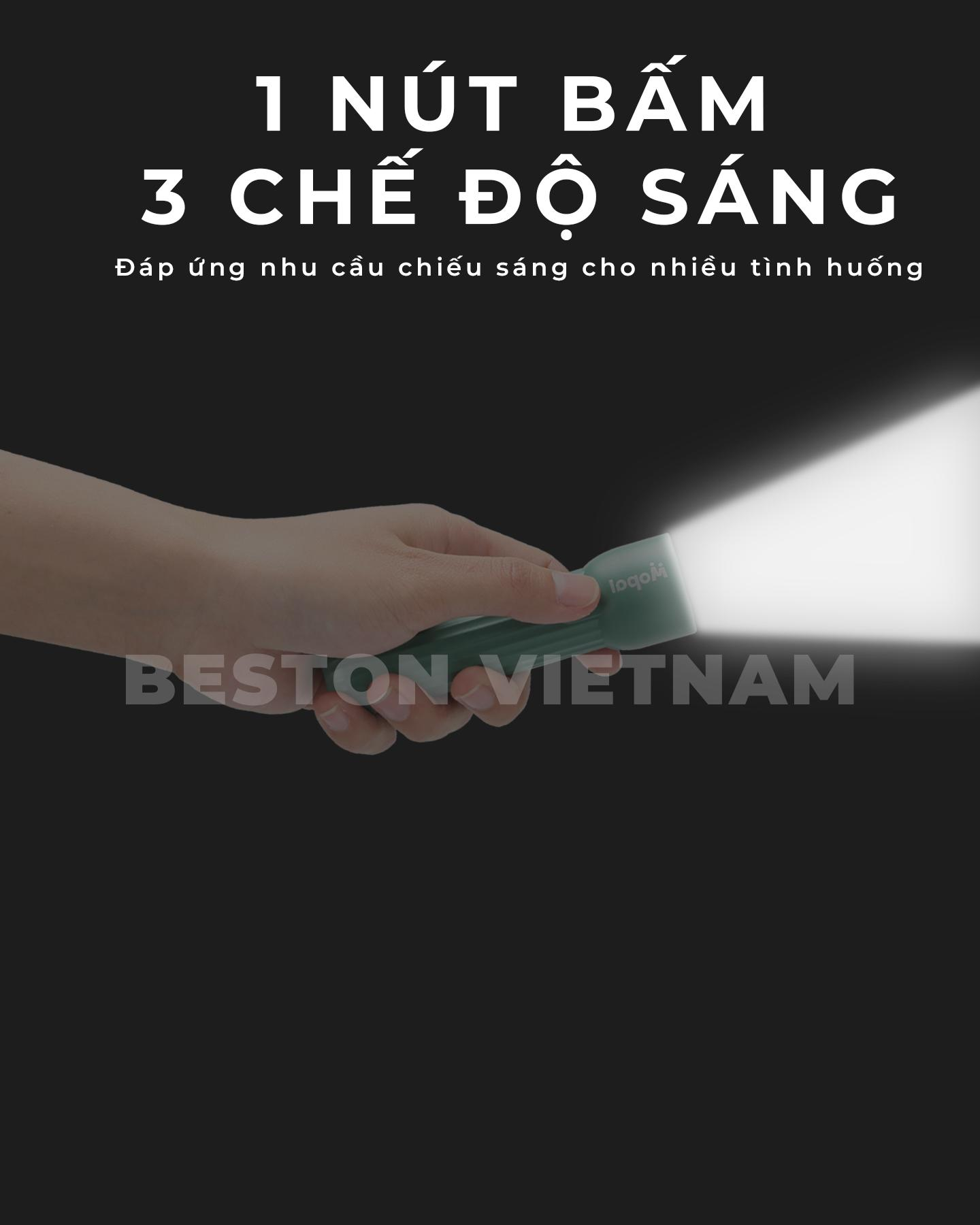 Đèn pin sạc LED mini Mopal MFL001 nhỏ gọn, thời gian sáng lên đến 6 ...