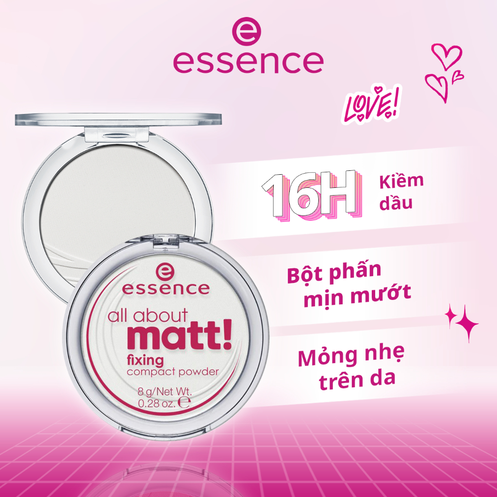 Phấn phủ Essence All About Matt Fixing Compact Powder dạng nén kiềm dầu ...