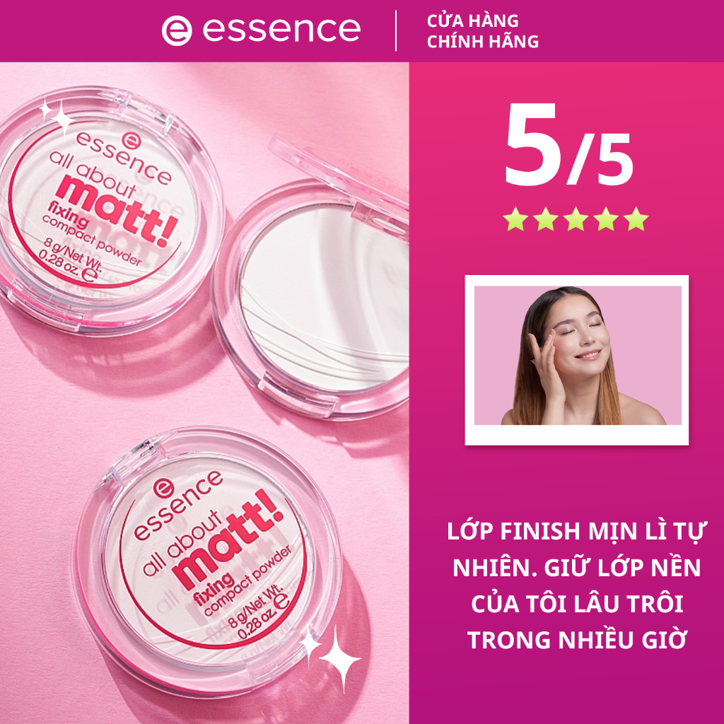Phấn phủ Essence All About Matt Fixing Compact Powder dạng nén kiềm dầu ...